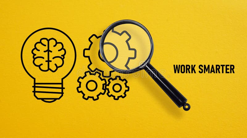 Work Smarter Not Harder is Shown Using the Text and Picture of the Lamp ...