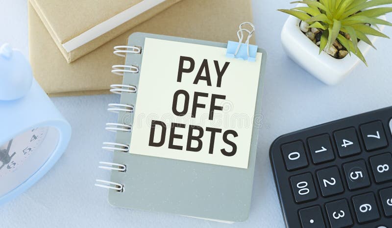 Work Smarter Text Pay Off Debt on White Sheet Stock Photo - Image of ...