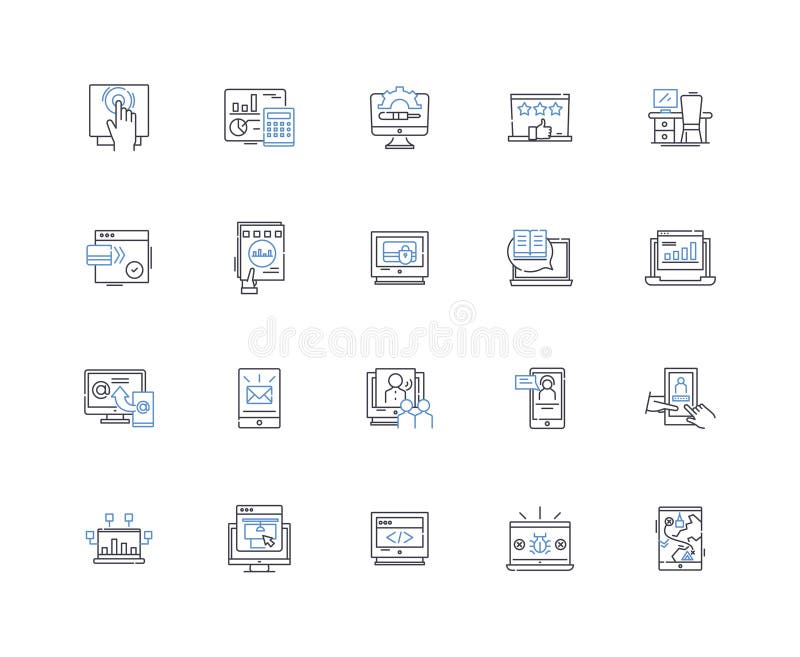 Work Software Line Icons Collection. Productivity , Efficiency ...