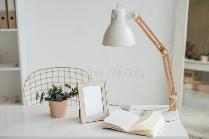 Work Space Comfortable, Modern Workplace. Stock Image - Image of ...