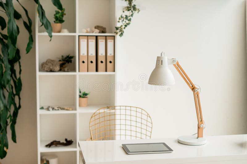 Work Space Comfortable, Modern Workplace. Stock Image - Image of ...