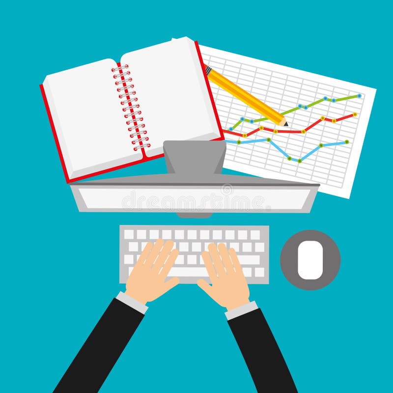 Work space stock vector. Illustration of desk, business - 59134818