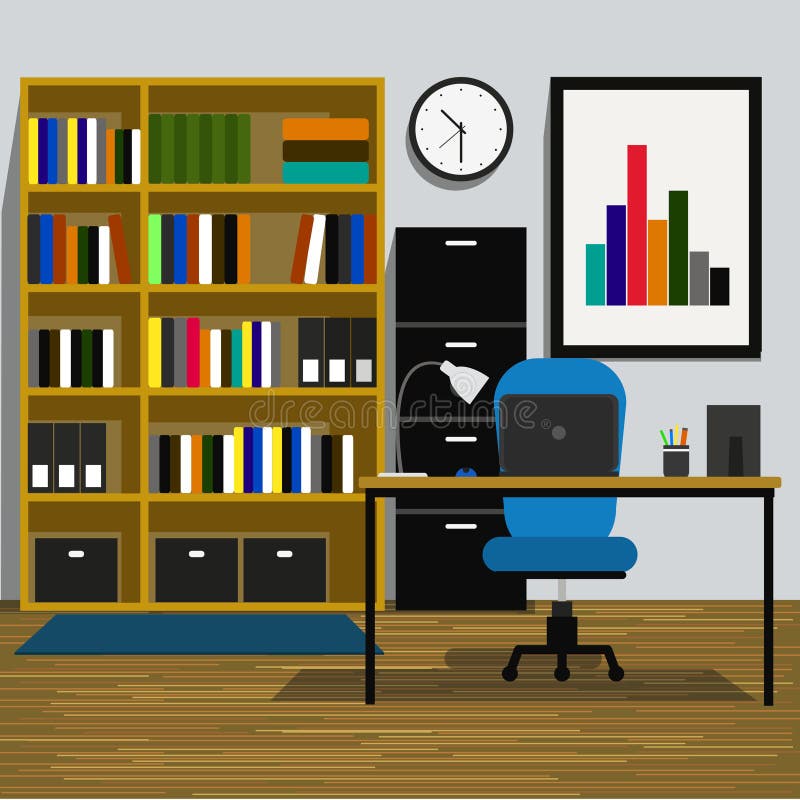 Work Space Interior stock vector. Illustration of book - 79063197