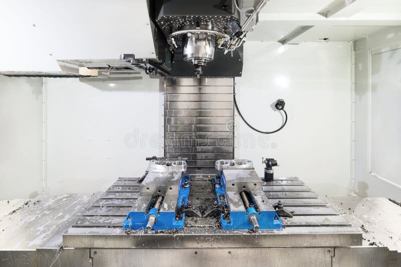 Work Space of Modern CNC Milling Machine. Stock Image - Image of ...