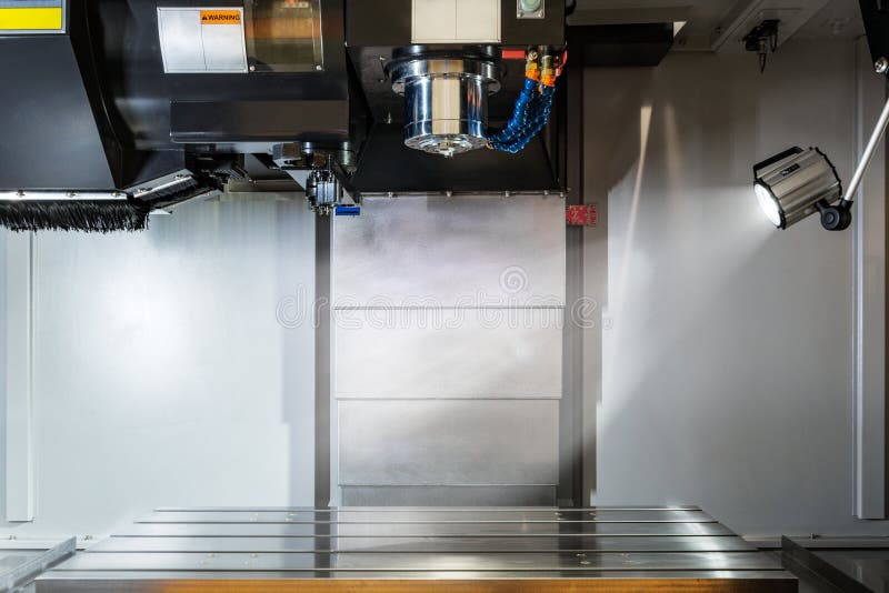 Work Space of Modern CNC Milling Machine. Stock Image - Image of heavy ...