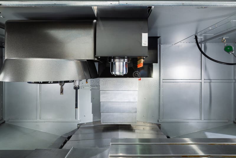 Work Space of Modern CNC Milling Machine. Stock Photo - Image of ...