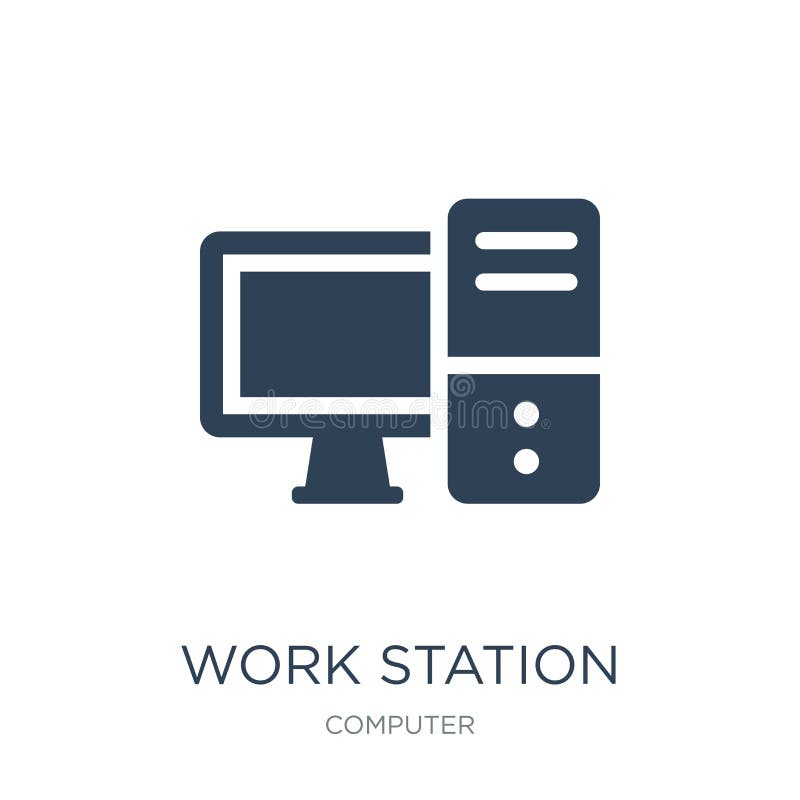 Work Station Vector Icon. Work Station Editable Stroke Stock Vector ...