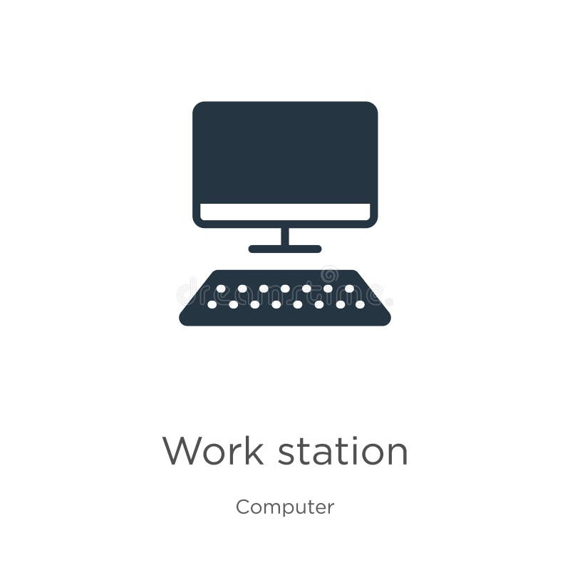 Work Station Icon Vector. Trendy Flat Work Station Icon from Computer ...