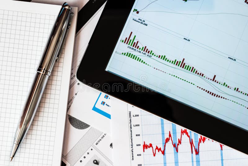 Work in stock exchange stock photo. Image of digital - 46591516