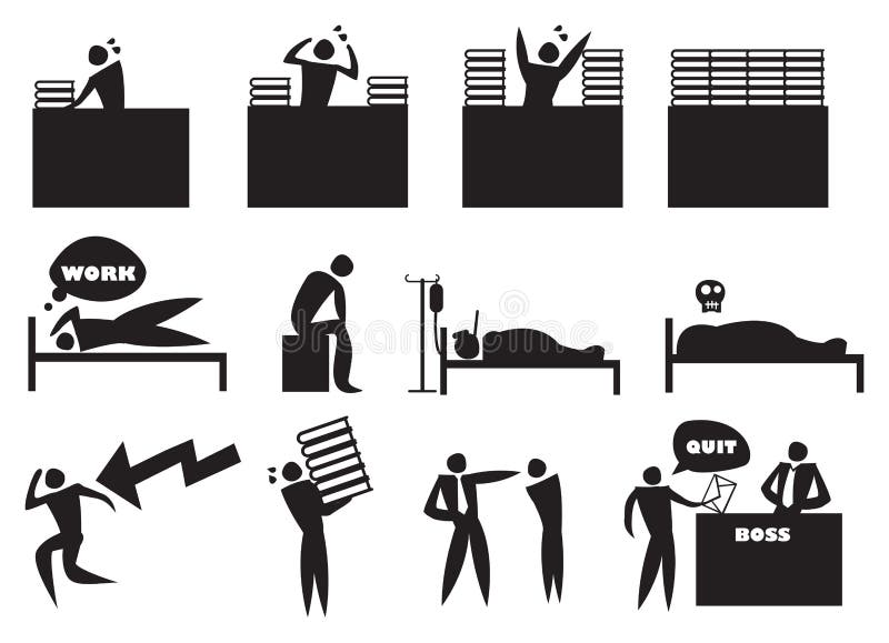 Work Stress Icon Man Set stock vector. Illustration of depressed - 43038295