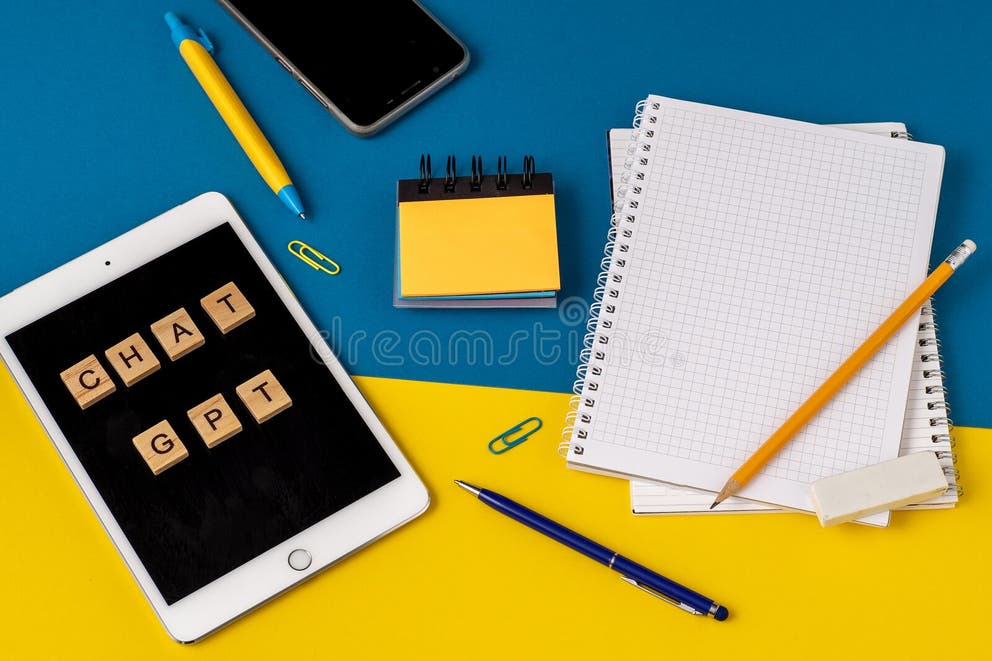 Work and Study with the Help of a Chat Bot. Words in Wooden Letters ...