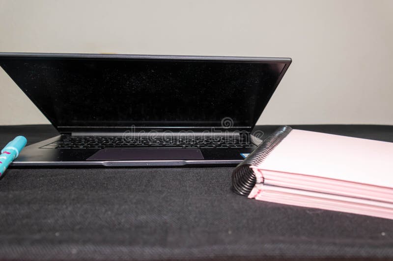 Work and Study Essentials stock photo. Image of partially - 366285254