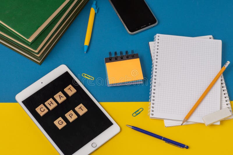 Work and Study with the Help of a Chat Bot. Words in Wooden Letters ...