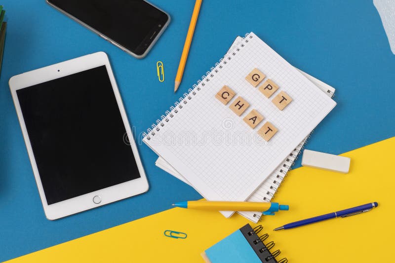 Work and Study with the Help of a Chat Bot. Words in Wooden Letters ...