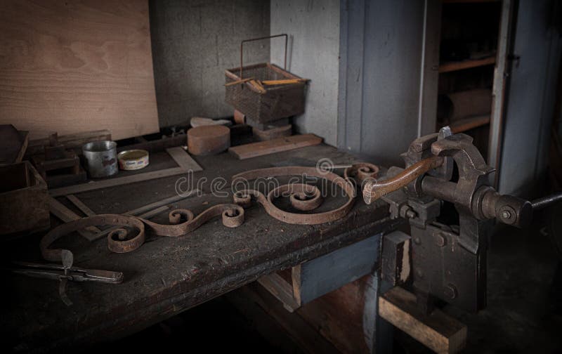 Work Table for a Blacksmith Stock Image - Image of efrac14, retro ...