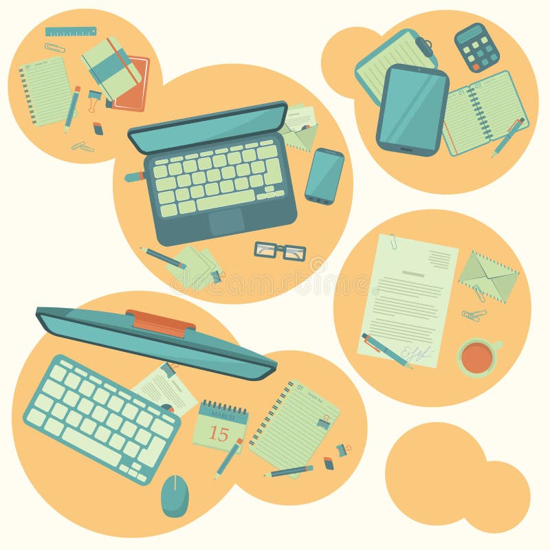 Work table circles stock vector. Illustration of organization - 68885687