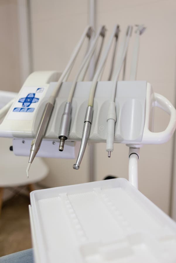 Work Table with Dental Tools in a Dentist S Office Stock Image - Image ...