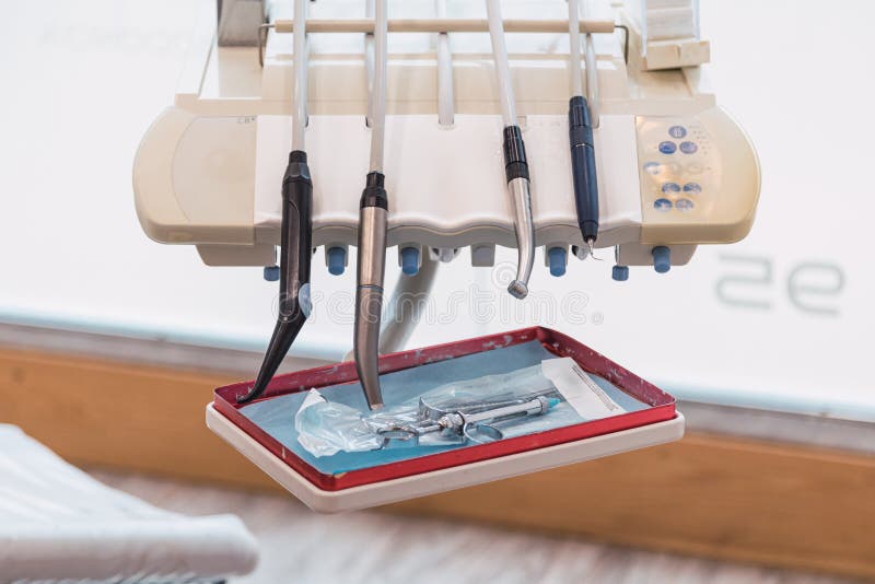 Work Table with Dental Tools in a Dentist`s Office.health and Wellness ...