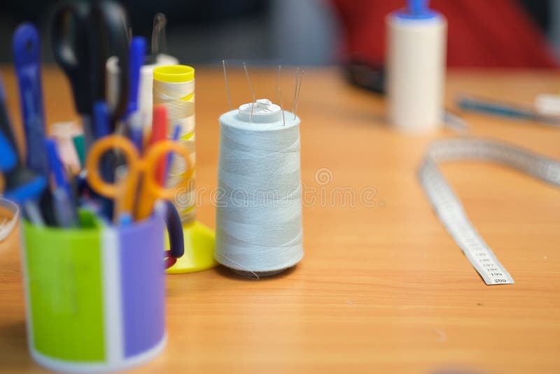 Work Table Seamstress Details, Thread, Centimeter and Other Sewing ...