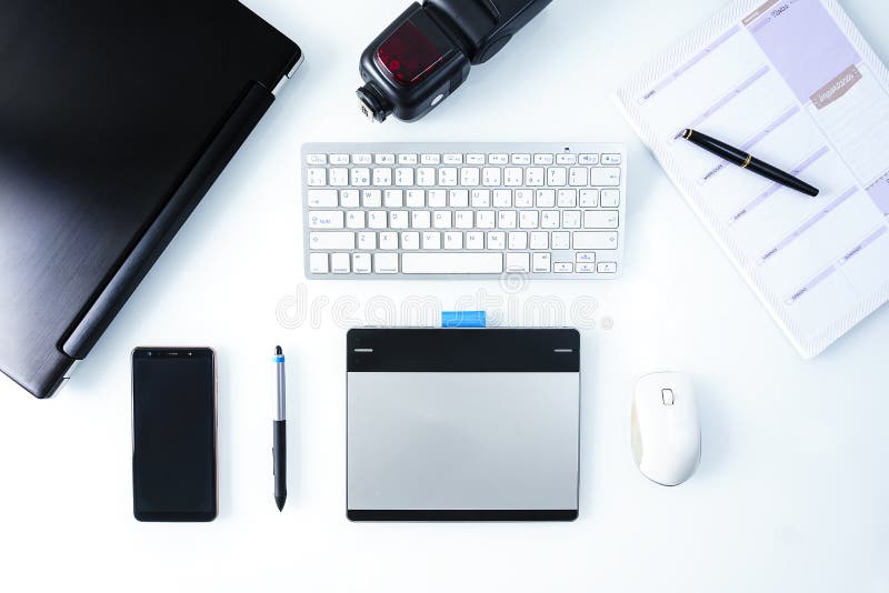 Work Table that Shows the Basic Tools of the Profession of a ...