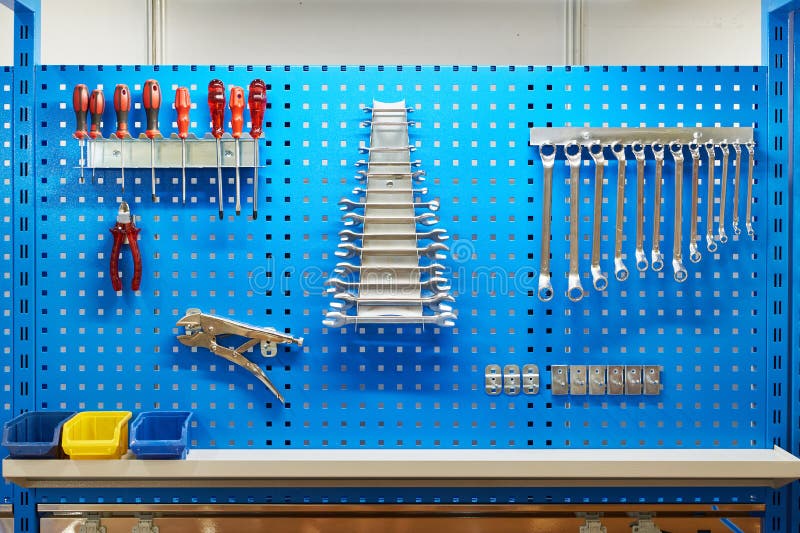 Work Table with Tools Wrenches Stock Photo - Image of construction ...