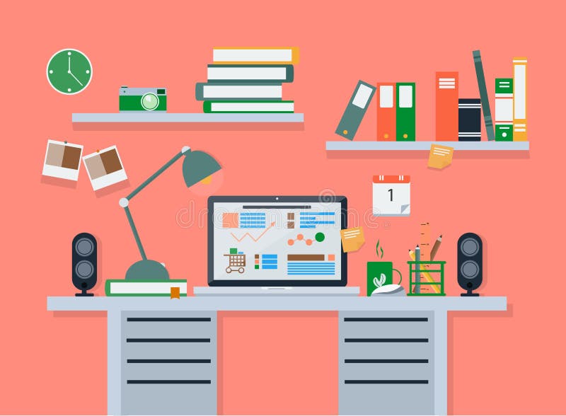 Work table stock illustration. Illustration of craft - 64945001