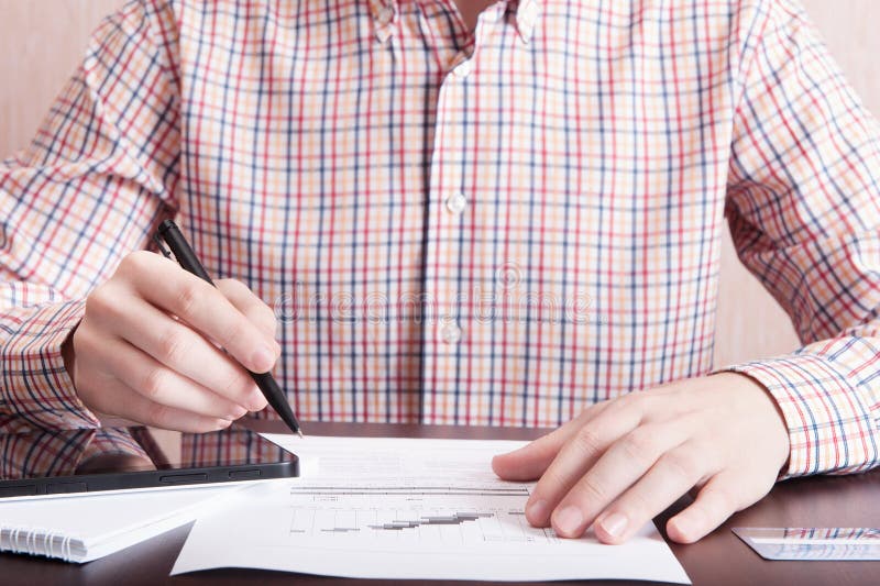 Work with Tablet PC and Document Stock Photo - Image of businessman ...