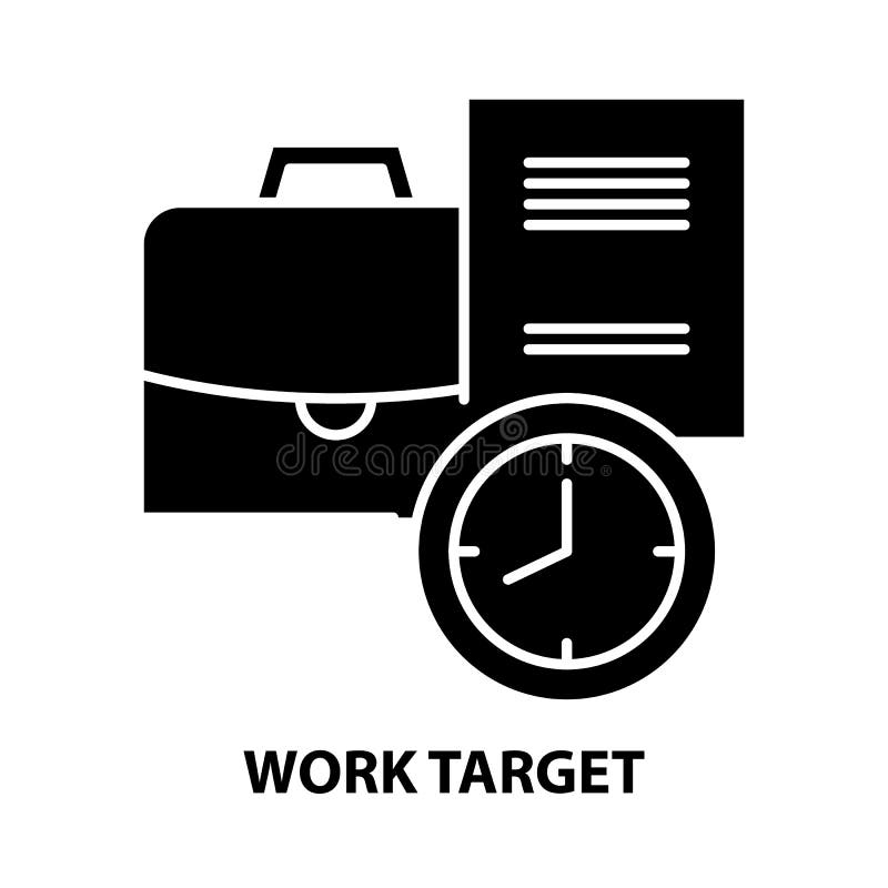 Work Target Icon, Black Vector Sign with Editable Strokes, Concept ...