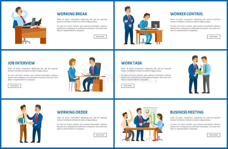 Work Task and Order of Boss, Job Interview Candidate Stock Vector ...