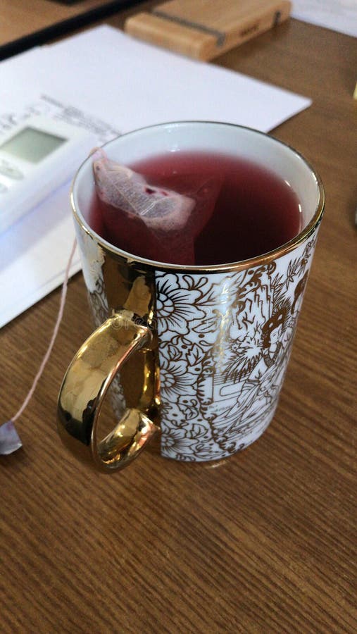 Work tea mug stock image. Image of work, golden - 203611185