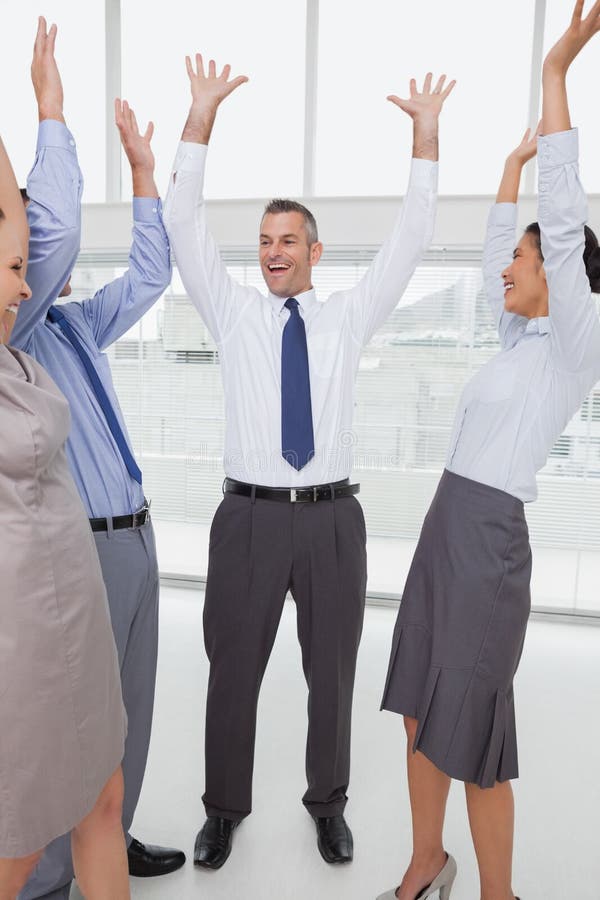 Work Team Cheering Together Stock Photo - Image of shirt, adult: 32514094