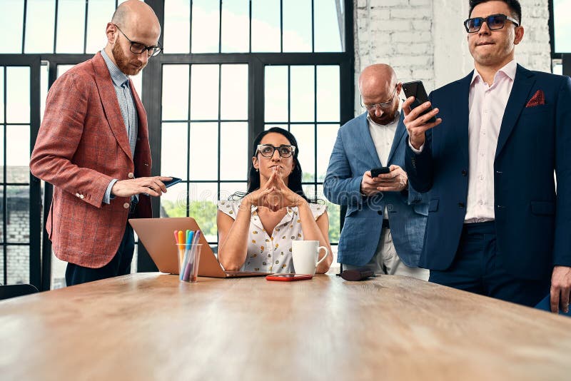 Work Team Trying To Solve a Difficult Task Stock Image - Image of ...