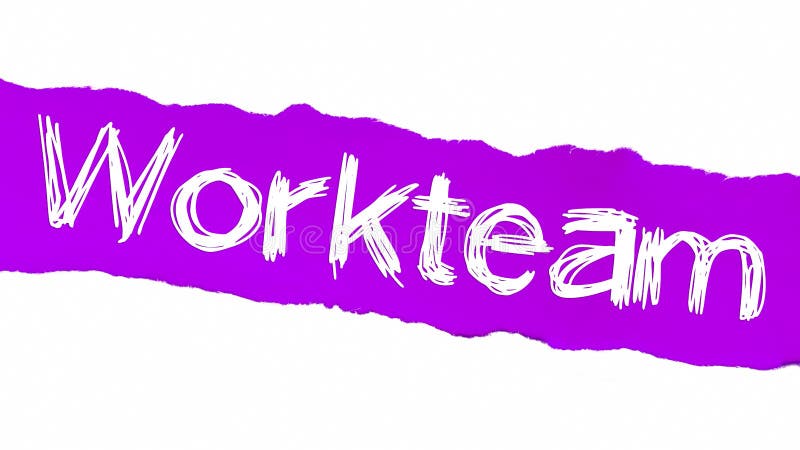 Work Team Written on Purple Torn Paper. Human Resource Concept Stock ...