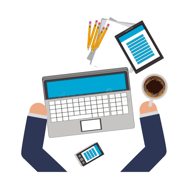 Work and Technology Concept Stock Vector - Illustration of modern ...