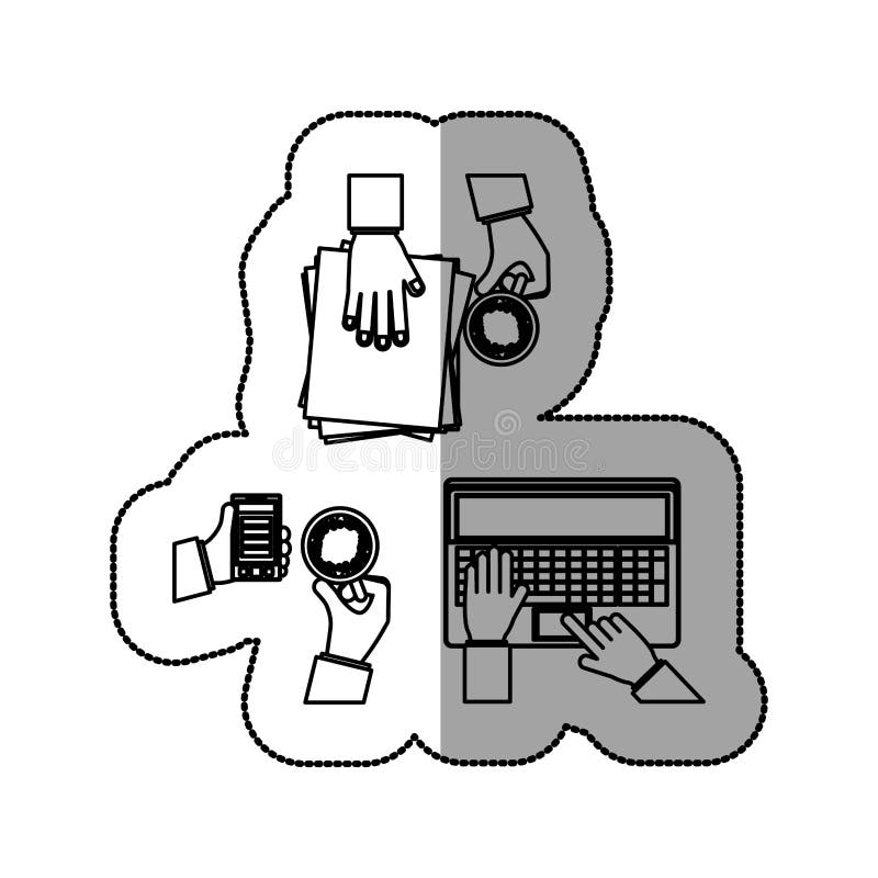 Work and Technology Concept Stock Vector - Illustration of center ...