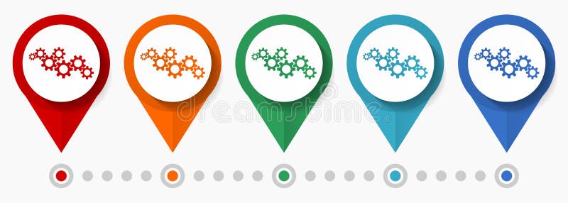 Work, Technology Concept Vector Icon Set, Flat Design Pointers ...