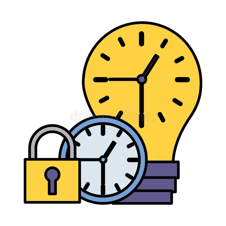 Work time clock creativity stock vector. Illustration of sign - 145446883