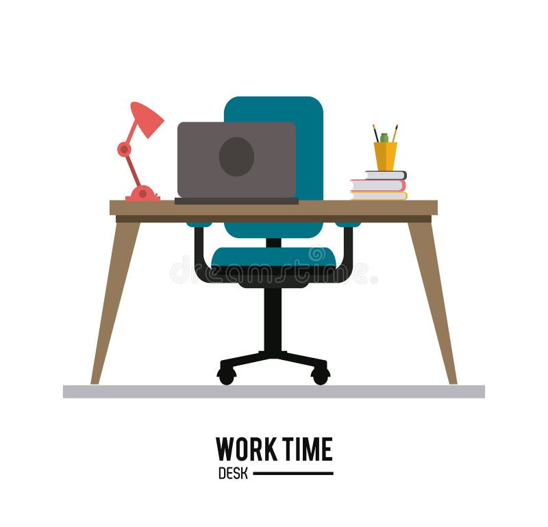 Work Time Design. Office Icon. Colorful Illustration Stock Vector ...