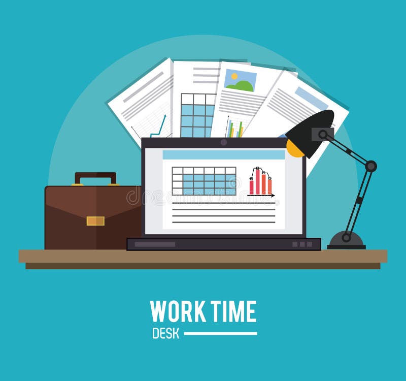 Work Time Design. Office Icon. Colorful Illustration Stock Vector ...