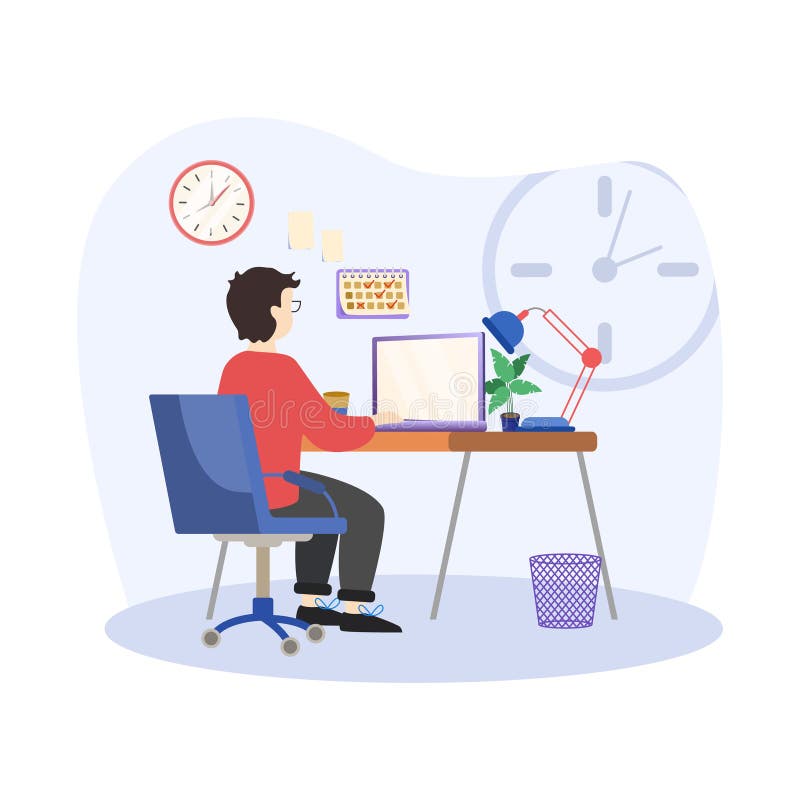 Work Time Illustration. Time Management Concept Planning, Organization ...