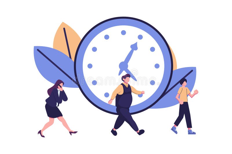 Work Time Management Concept, Quick Response Flat Style Illustration ...
