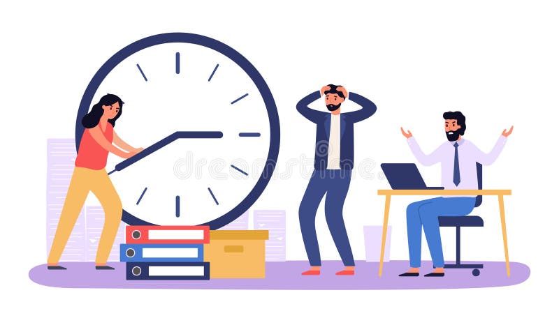 Work Time Management, Organize Own Shift at Workpalce Stock Vector ...