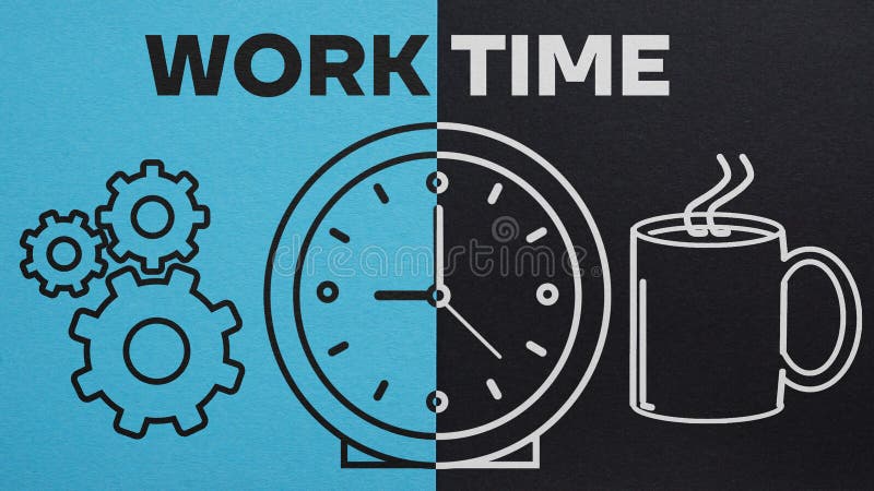 Work Time is Shown Using the Text Stock Photo - Image of adult, clocks ...