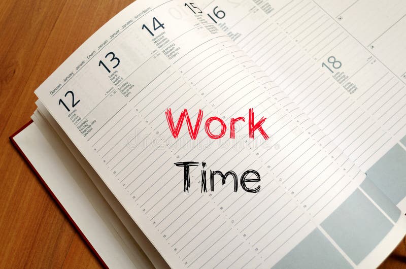 Work Time Text Concept on Notebook Stock Image - Image of motivate ...
