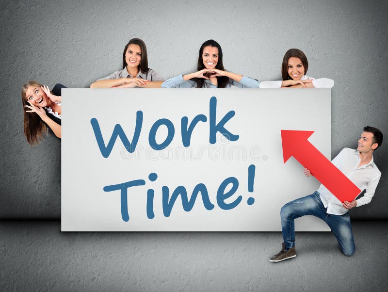 Work time word on banner stock image. Image of inspiration - 55916531