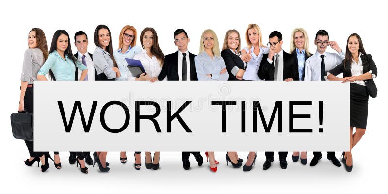 Work time word on banner stock image. Image of people - 55916633
