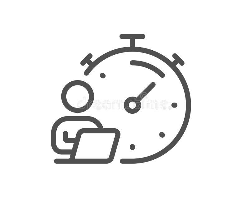 Work Timer Line Icon. Task Stopwatch Time Sign. Vector Stock ...