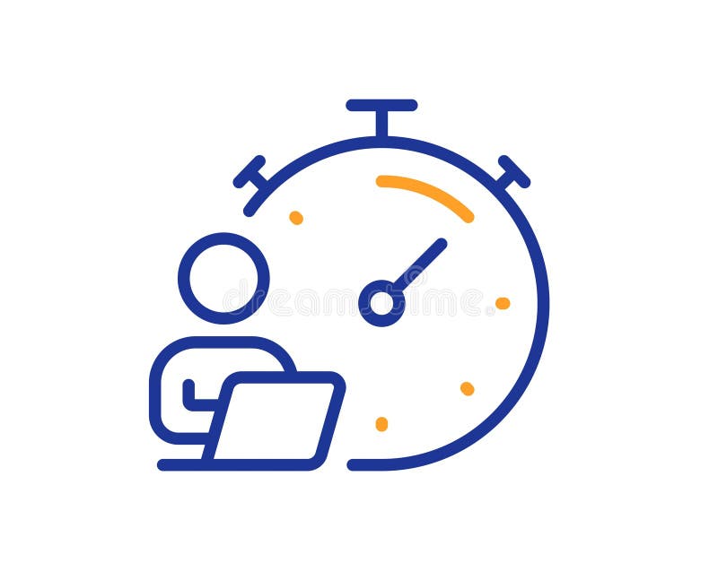 Work Timer Line Icon. Task Stopwatch Time Sign. Vector Stock Vector ...
