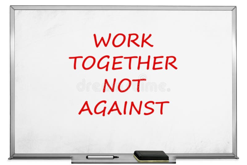 We All Can Work but Together we Win, Witeboard Stock Image - Image of ...