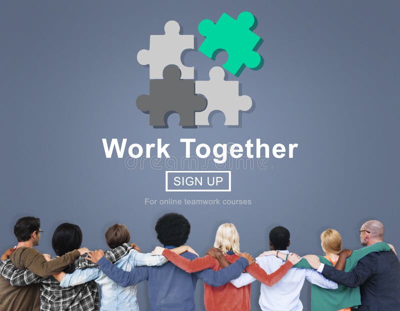 Work Together Teamwork Collaboration Union Unity Concept Stock Photo ...
